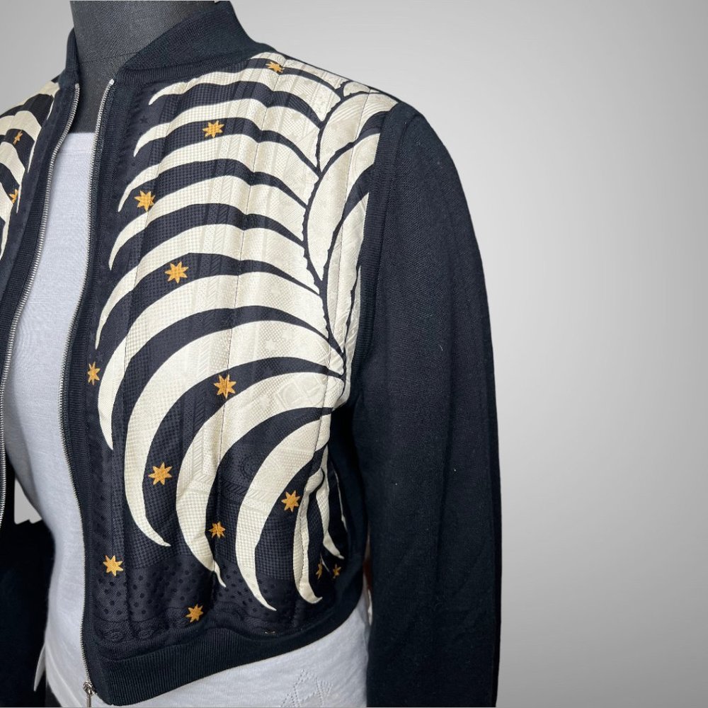Hermes Beautiful Screen Printed Silk Fashion Jacket E… - Gem